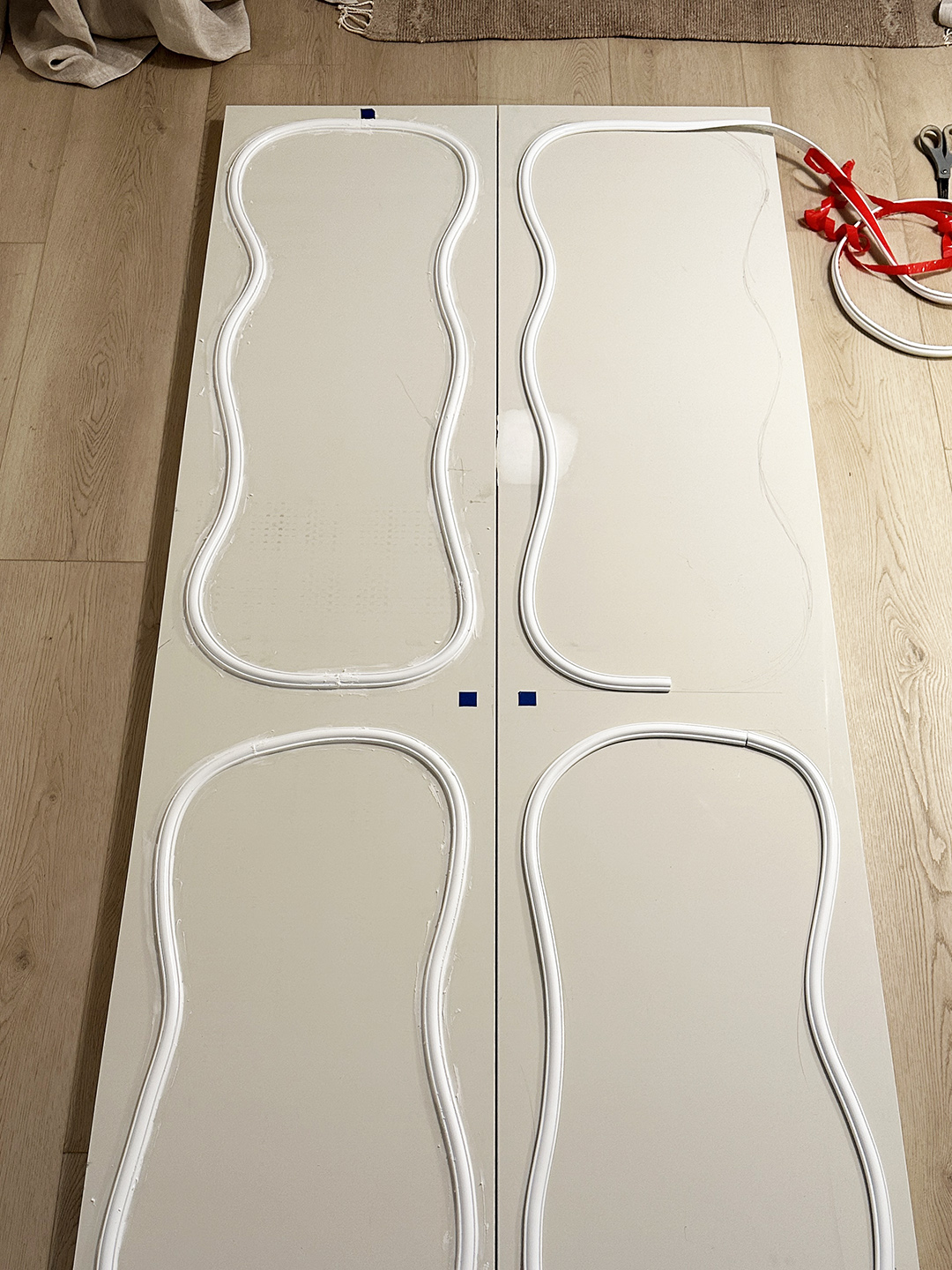 How to Add Squiggly Molding to Basic Bifold Closet Doors | domino