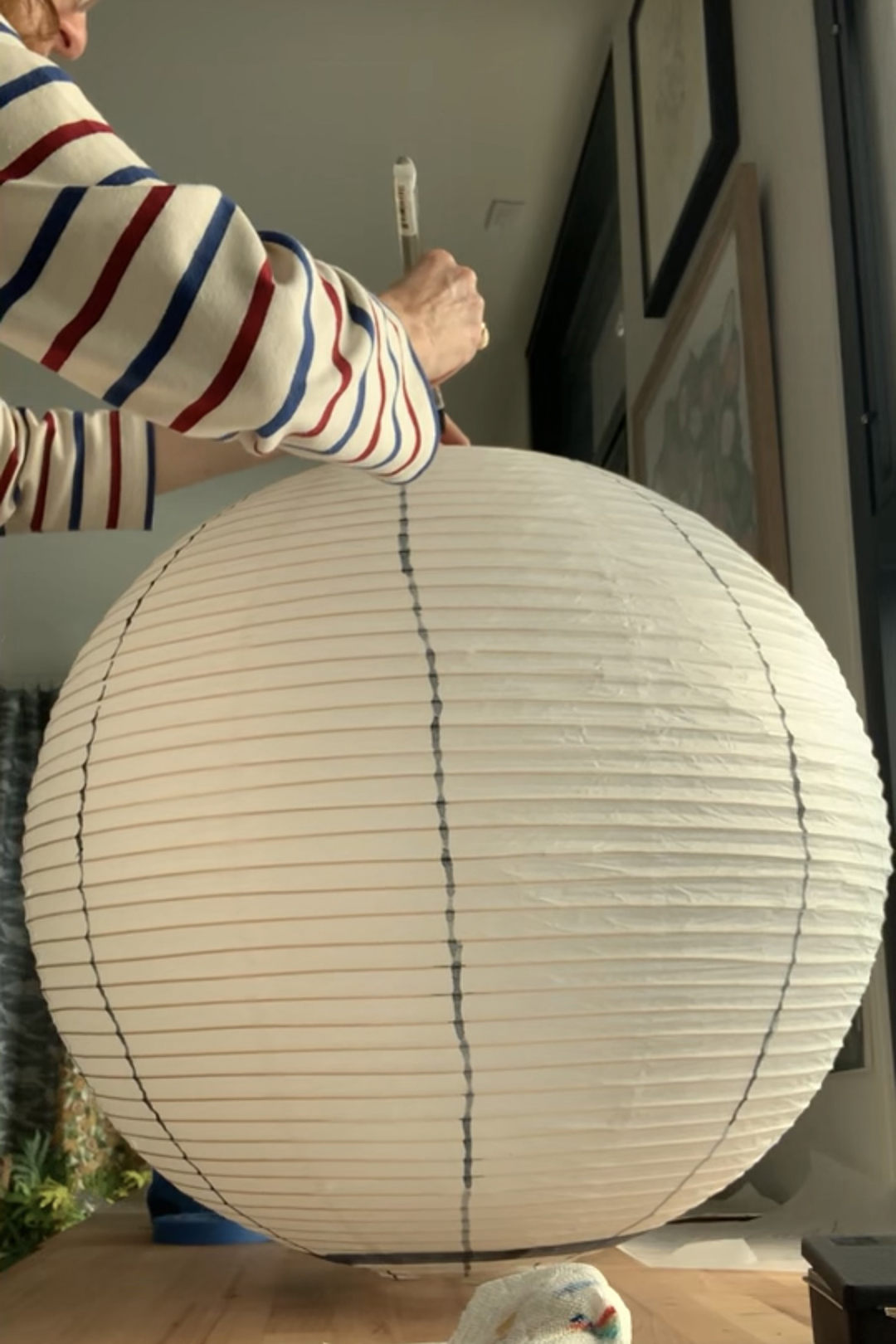 This Designer Painted Hay's Paper Lantern in 40 Minutes | domino