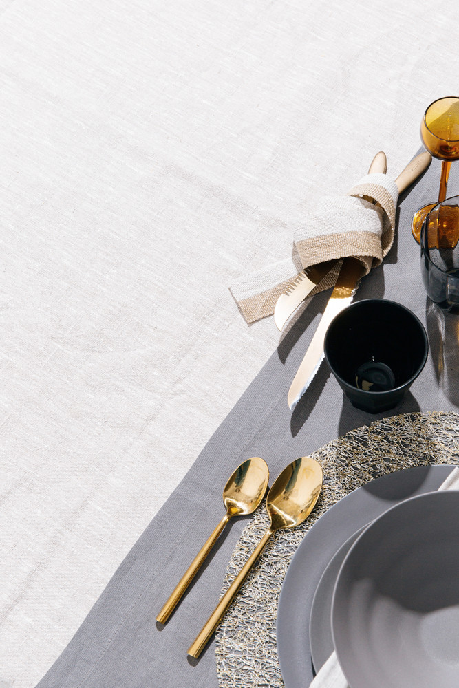 Black and Metallic Table Setting Ideas | Domino