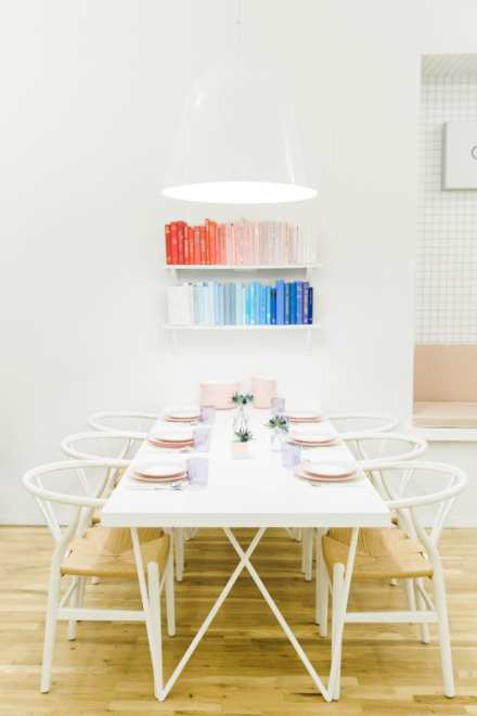 How To Push Dining Table Against Wall For More Kitchen Space Design