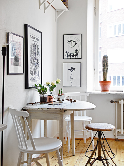 How To Push Dining Table Against Wall For More Kitchen Space Design