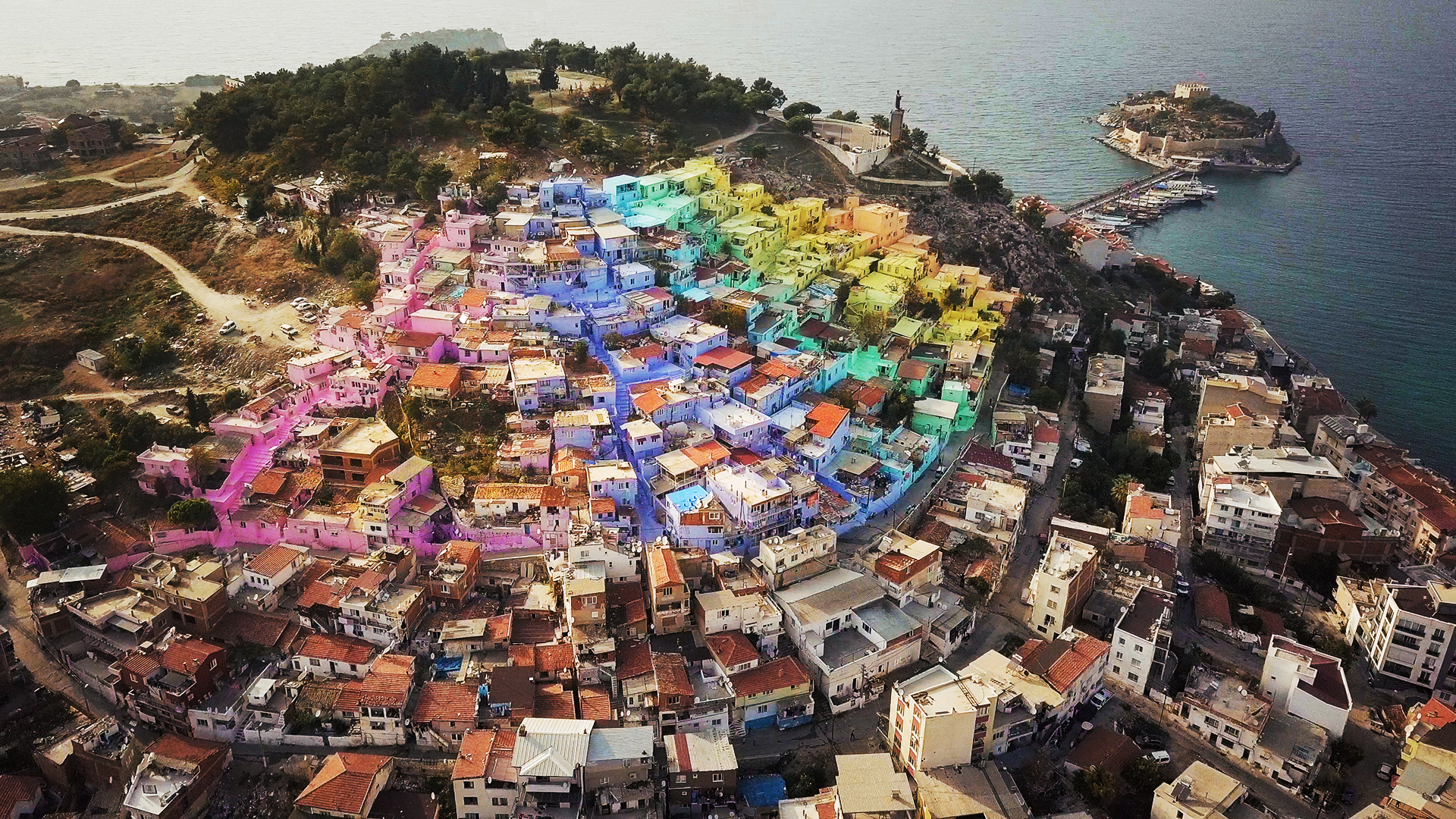 Colorful Rainbow Houses by Let's Colour in Kusadasi, Turkey ...