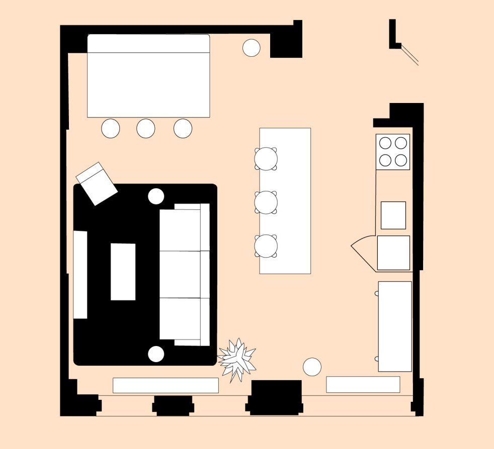 4 Living Room Layout For a Small Open-Plan Space