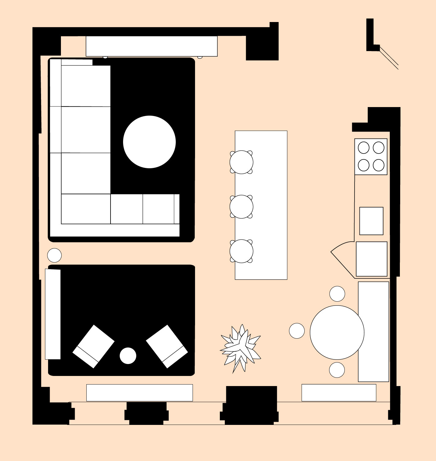 4 Living Room Layout For a Small Open-Plan Space