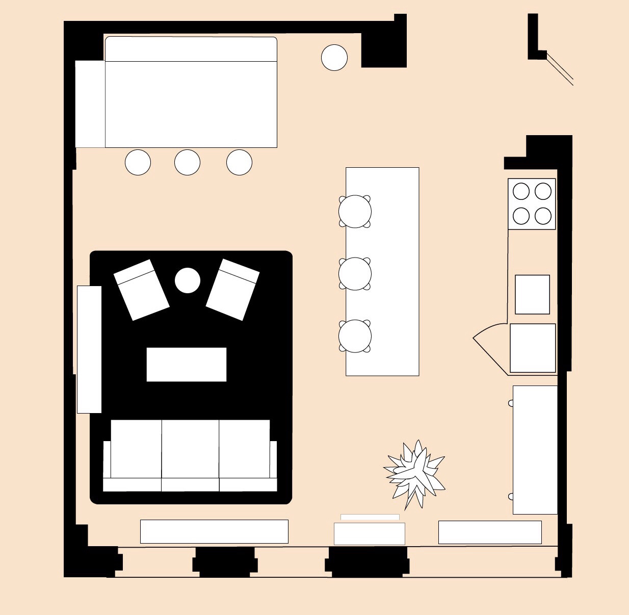 4 Living Room Layout For a Small Open-Plan Space
