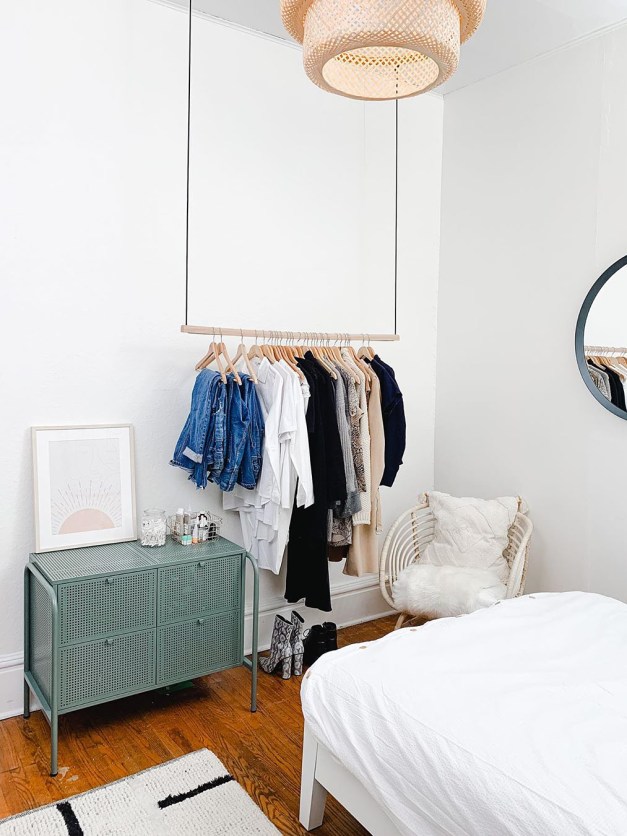 How to DIY a Ceiling-Mounted Clothes Rack in 3 Easy Steps