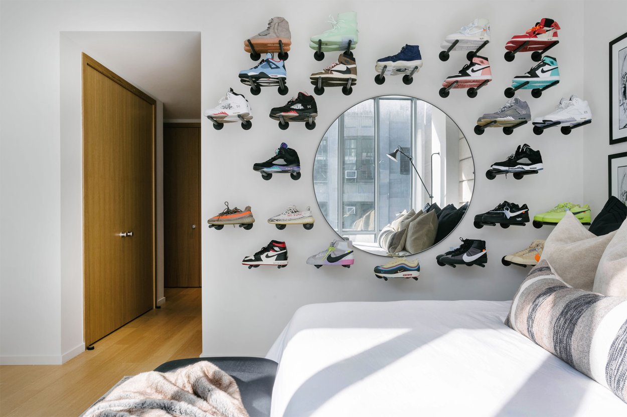 I Designed a Floating Sneaker Display Using $10 Brackets from Amazon