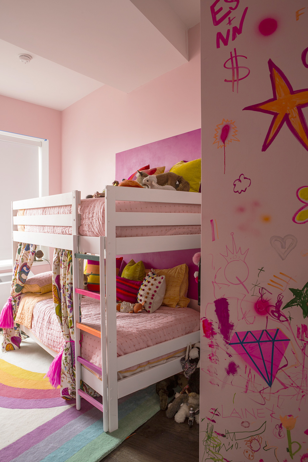 This Kids' Room Is Complete With A Graffiti Wall For Ultimate Creativity