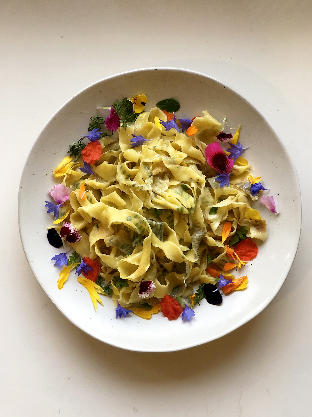 A Flower-Pressed Fresh Pasta Recipe Guaranteed to Brighten Up Mealtime