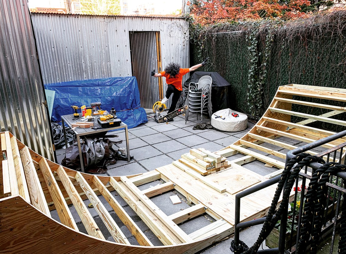 How This Dad Made a Homemade Skate Ramp for His Quarantined Kids