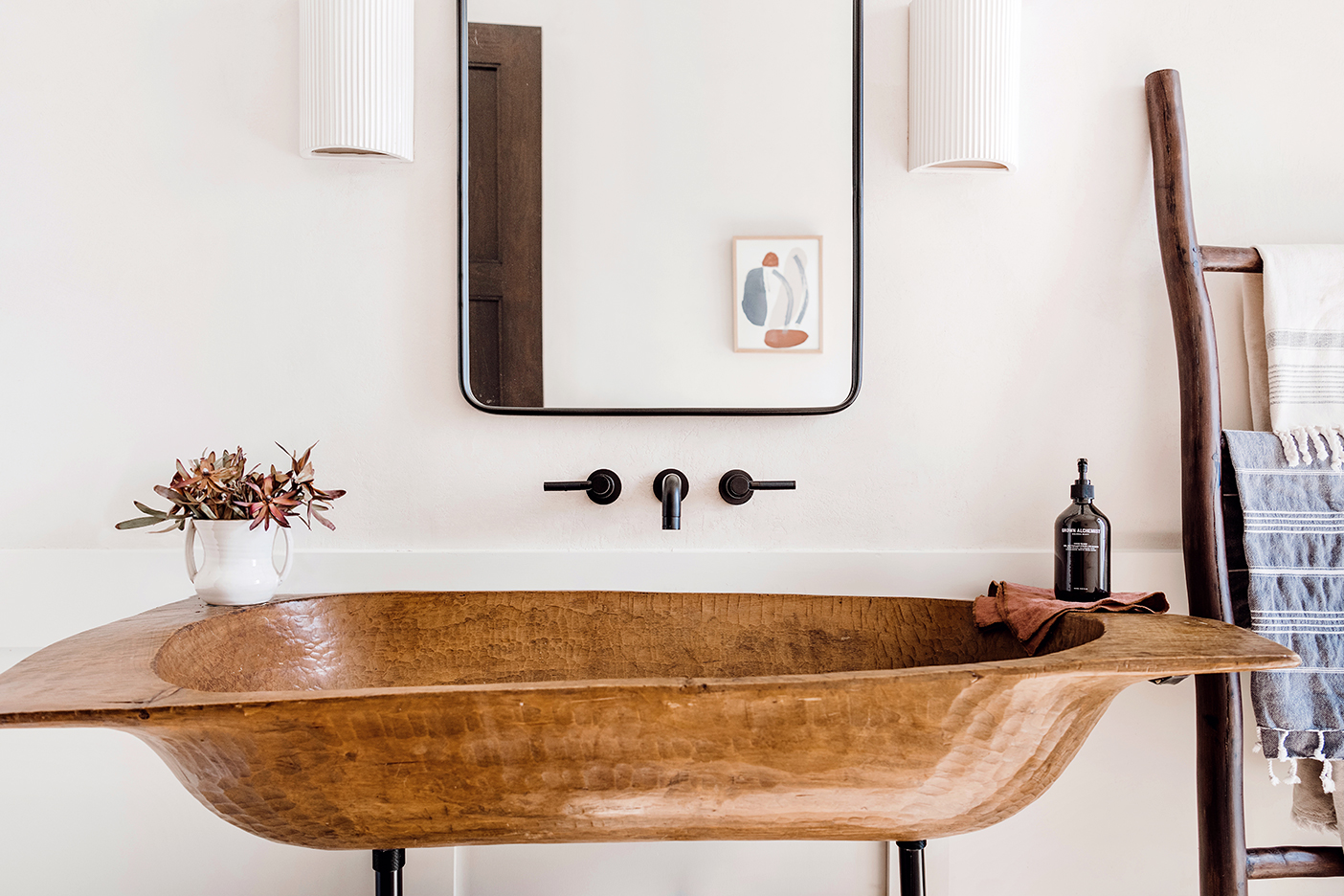 This Rustic Bathroom Sink Is Actually a Bowl from Pottery Barn