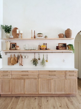 Thanks to This DIY Serving Station, the Dining Room's 15-Foot Ceilings ...