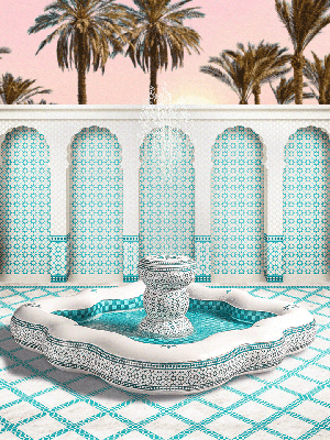 The Next Best Thing to a Pool Is This $55 Blow-Up Water Fountain