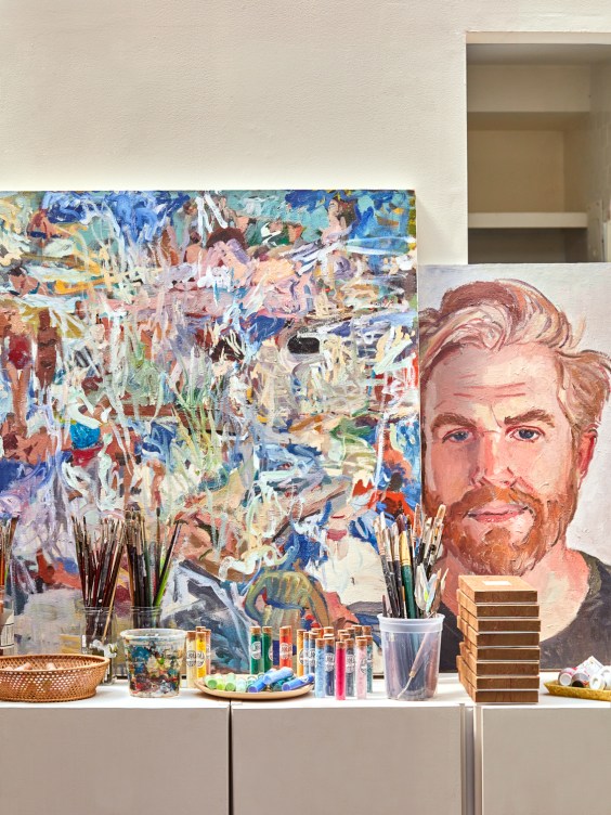 IKEA Storage Doubles as a Paint Easel in Jordan Ferney’s Apartment Art ...