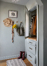 A Lower Kitchen Cabinet Maximized This Entryway Closet’s Wasted Space