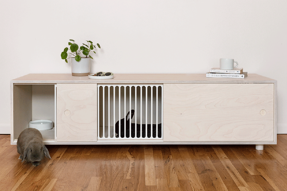 These Stylish Bunny Benches Solve Two Important Pet Parent Problems