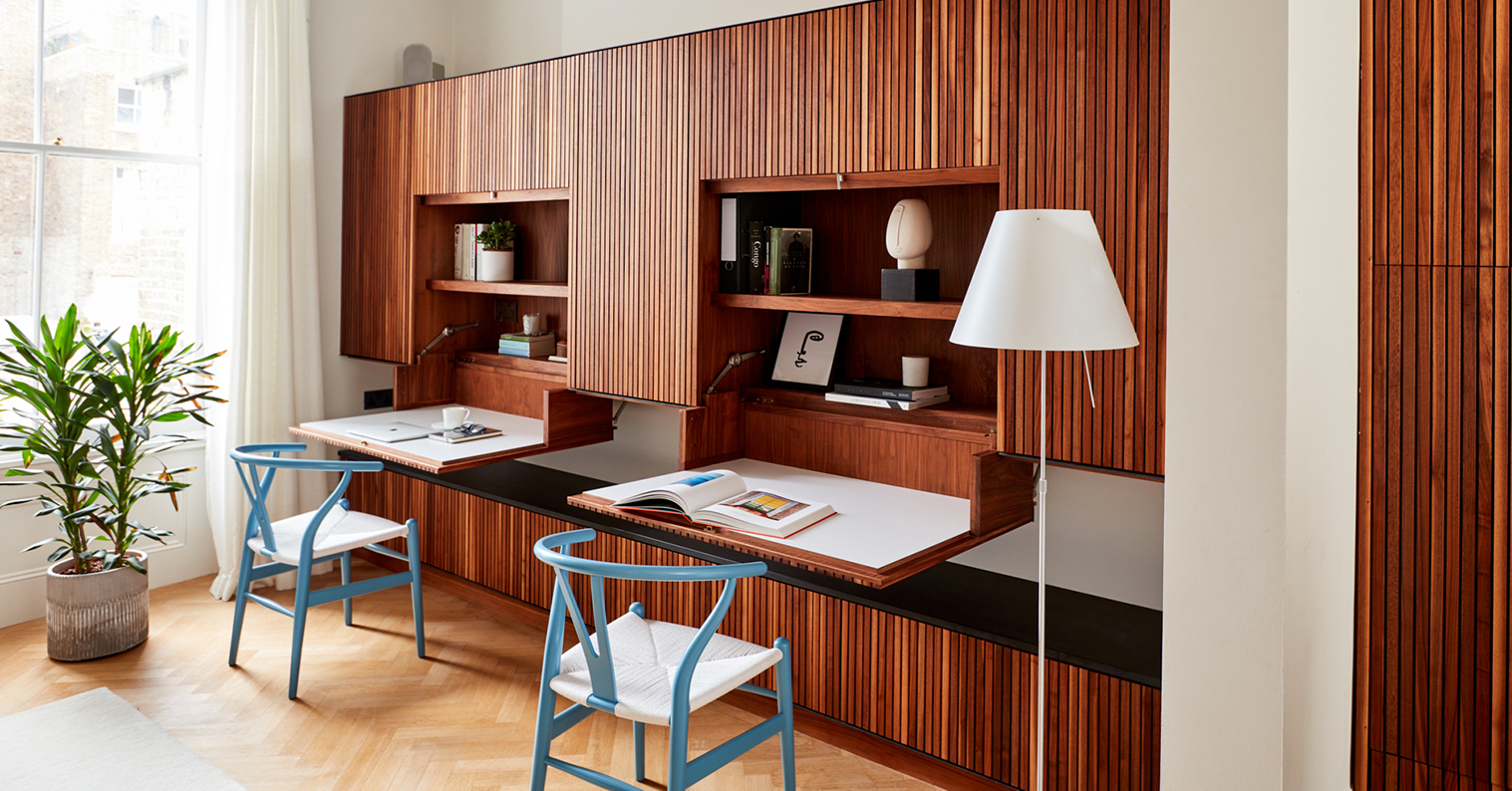 In This London Home, There Are 2 Hidden Desks in The Living Room