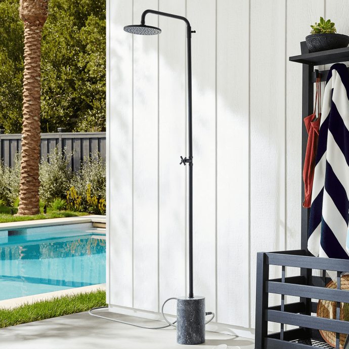 The Best Outdoor Showers Hook Up to Your Garden Hose | domino