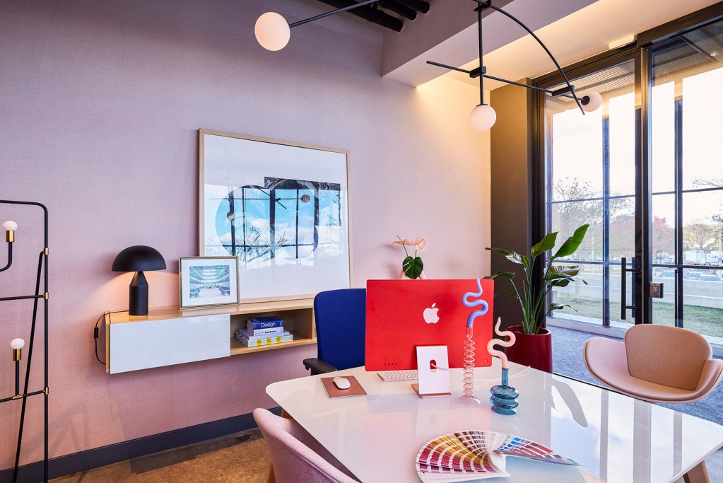 A Pink Kitchen With Curvy Cubbies Is Where Creativity Happens In This Design Studio