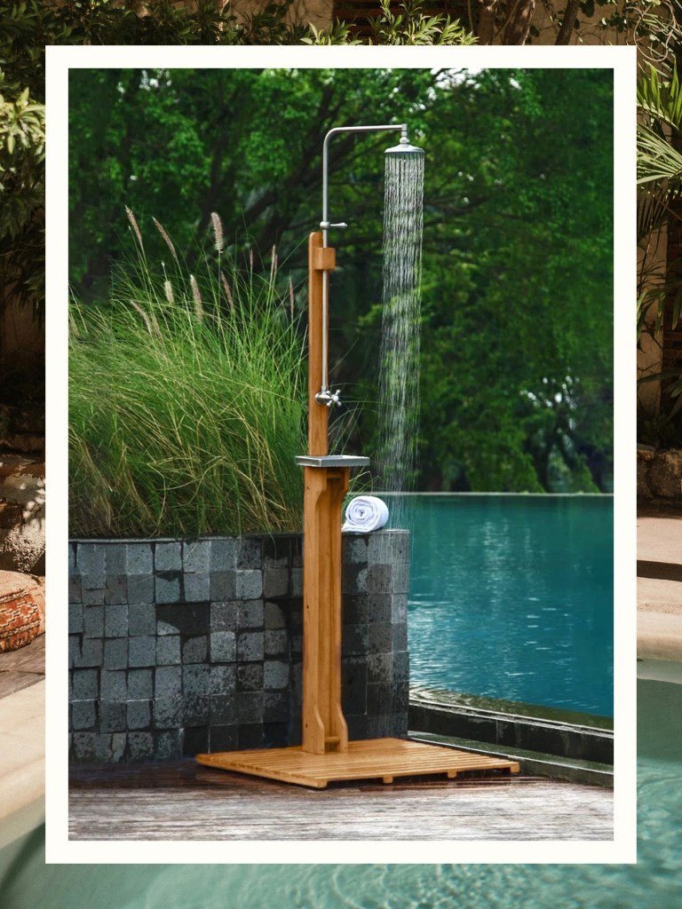 The Best Outdoor Showers Hook Up to Your Garden Hose | domino