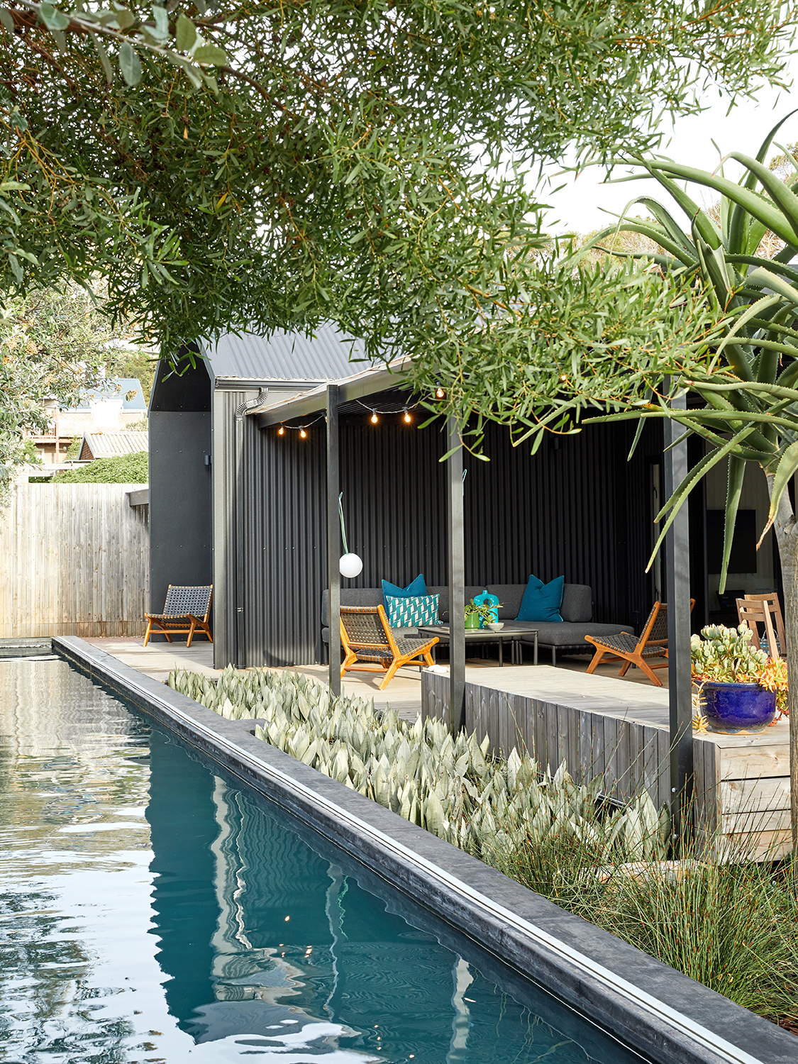 This Container Home Is Accompanied by a 65-Foot-Long Lap Pool