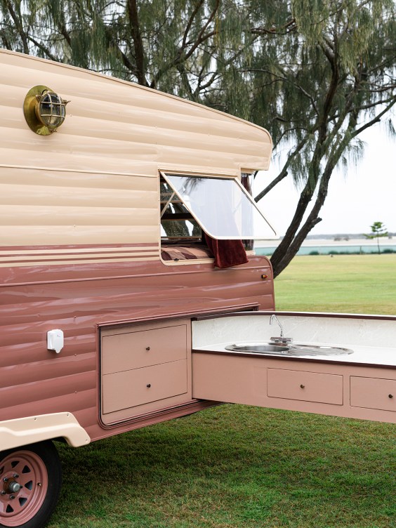 A Pull-Out Kitchen Is One Genius Moment in This Pink RV