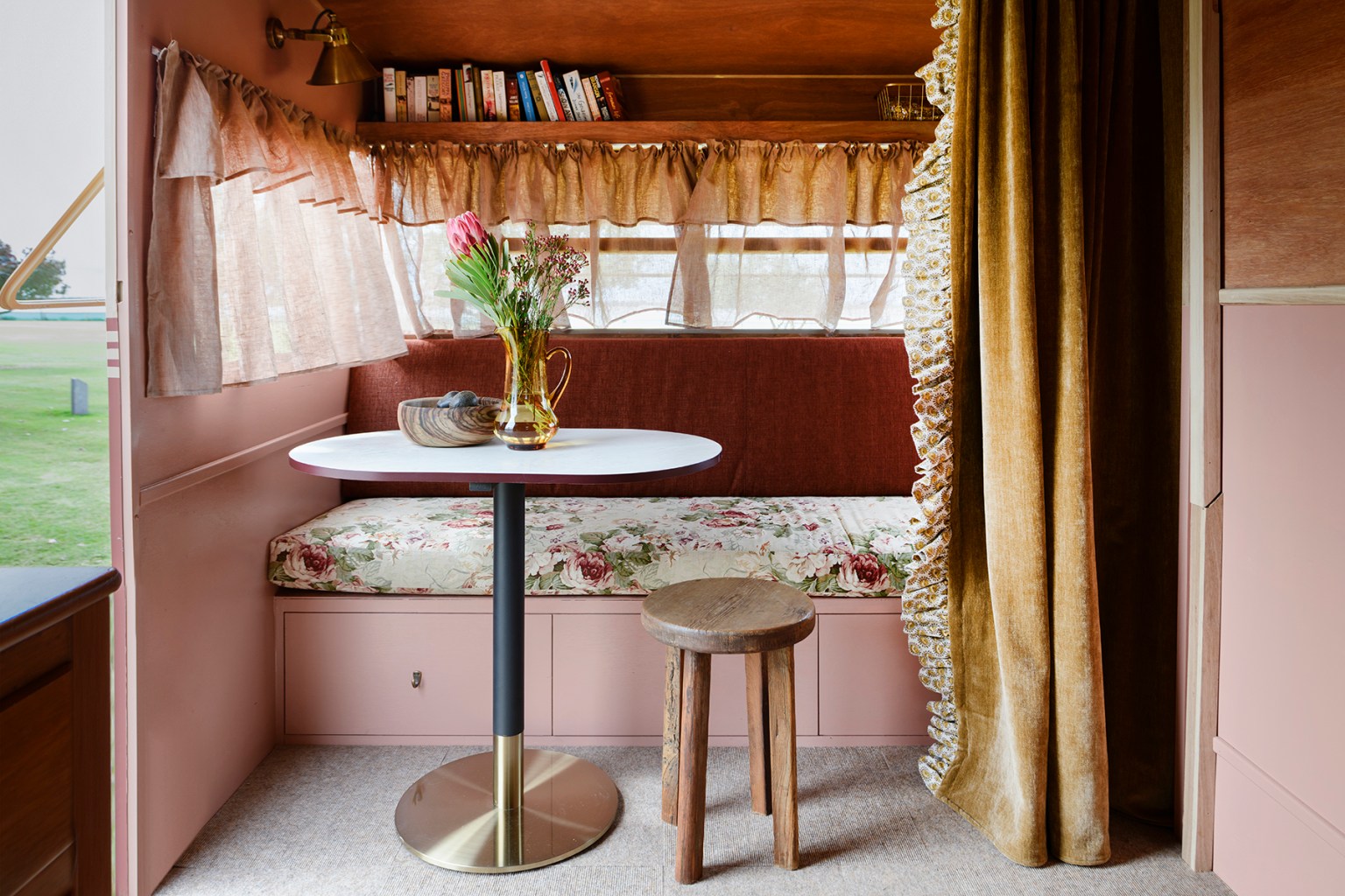 A Pull-Out Kitchen Is One Genius Moment in This Pink RV