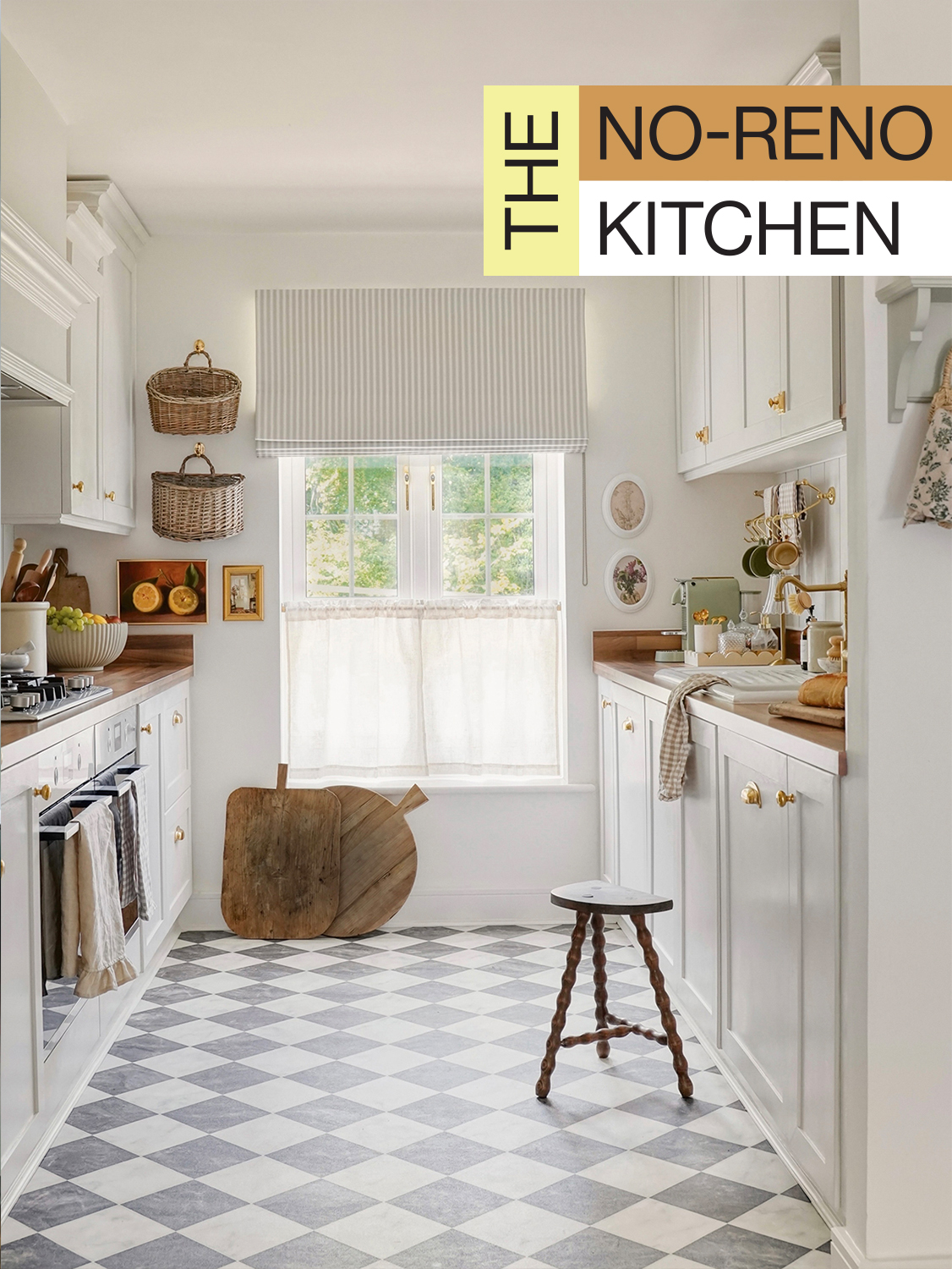 This White Galley Kitchen Went from Builder-Grade to Cottage-Cool
