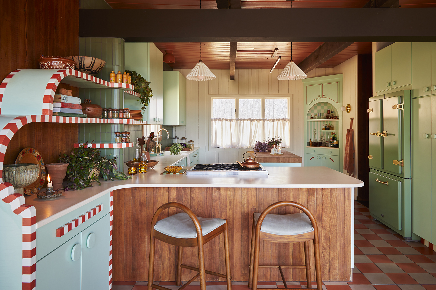 Bri Emery's Playful Kitchen Features Cool Curved Spice Storage