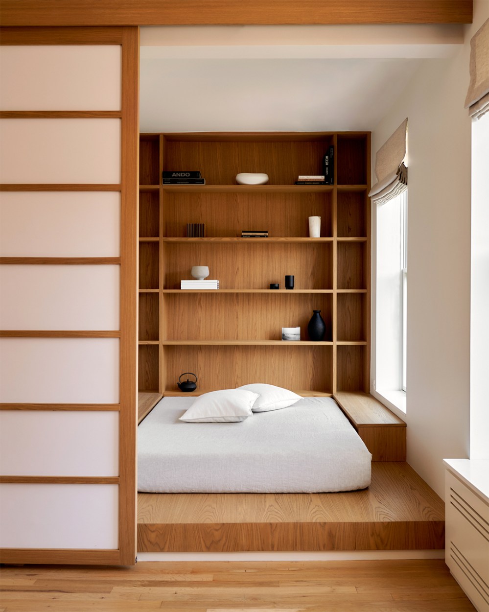 Memories of Japan and Swiss Ski Chalets Inspired This Oak-Filled Brownstone