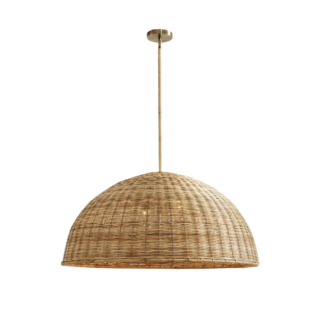 Supersize Wicker Pendants Are the Overhead Lighting Designers Actually Like