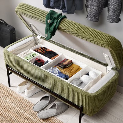 We Uncovered a Chic, Corduroy Storage Bench at IKEA