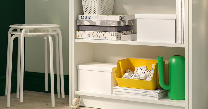 There's a Desk Hiding Inside IKEA's Reinvented Billy Bookcase | domino
