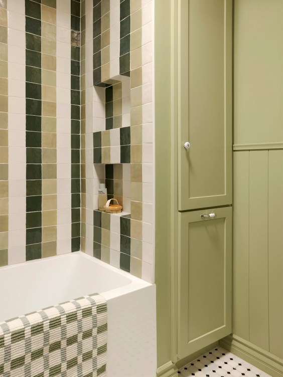 Before And After Writer Connie Wangs Pistachio Green Bathroom Makeover